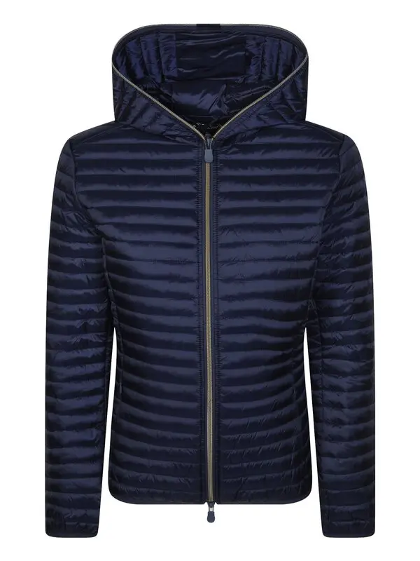 SAVE THE DUCK Zip-up Hooded Quilted Jacket - Black