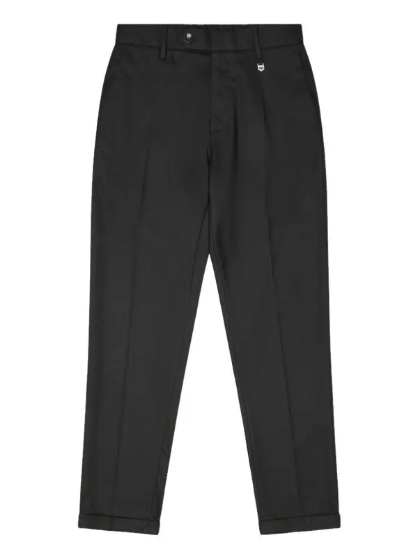 ANTONY MORATO Slim Fit Stretch Viscose Blend Twill Trousers - Black
