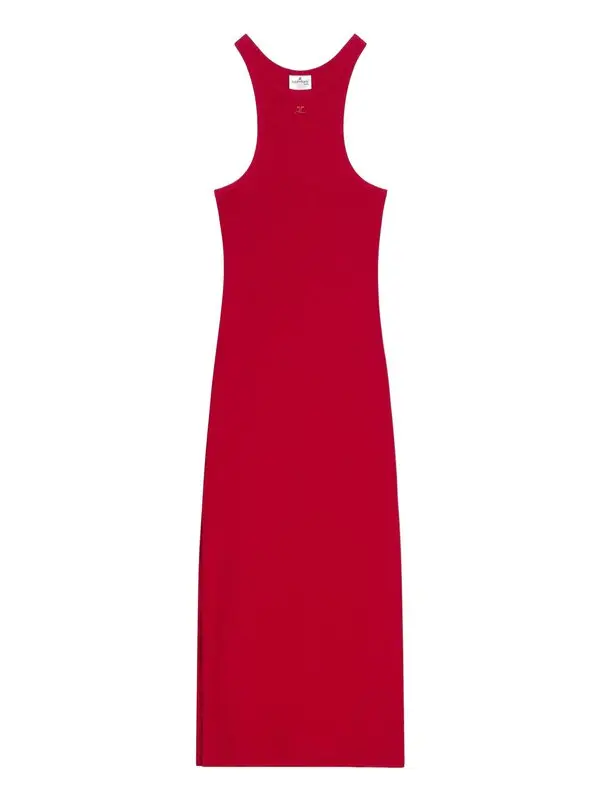COURREGES Courrèges 90s Ribbed Knitted Dress - Ruby Colour