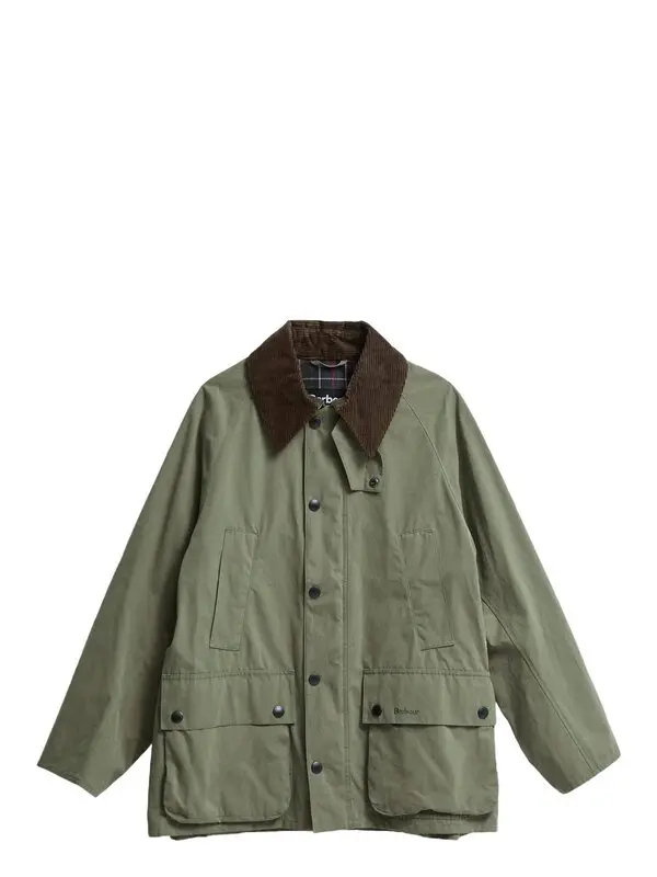 Barbour Corduroy-collar Jacket With Zip And Stud Placket - Ferns