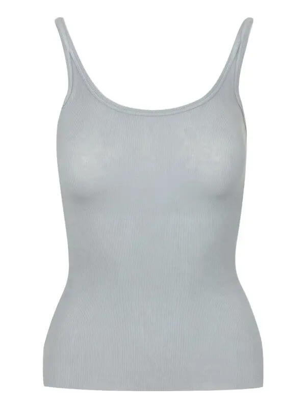 MSGM Ribbed Logo Tank Top - Gray