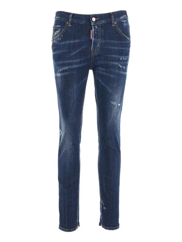 Dsquared2 Distressed Mid-rise Jeans - Blue