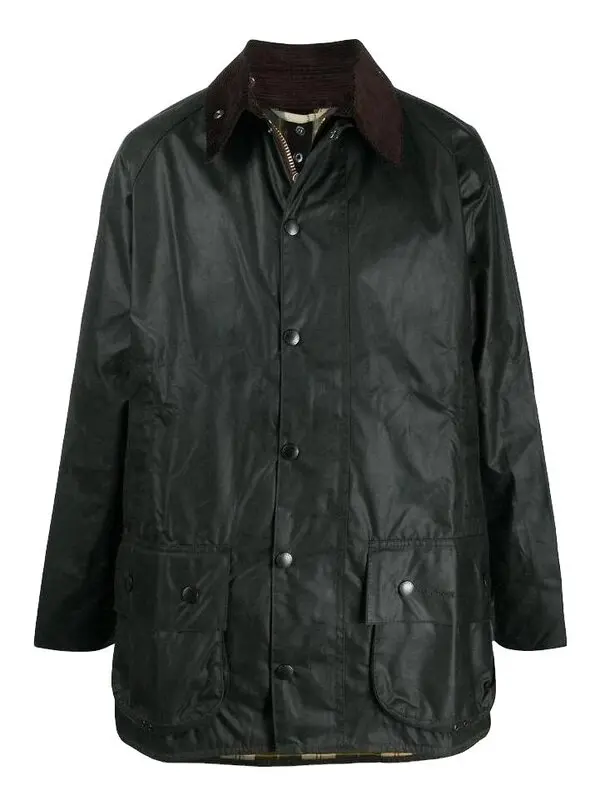 Barbour Beaufort Long-sleeved Wax Jacket - Black
