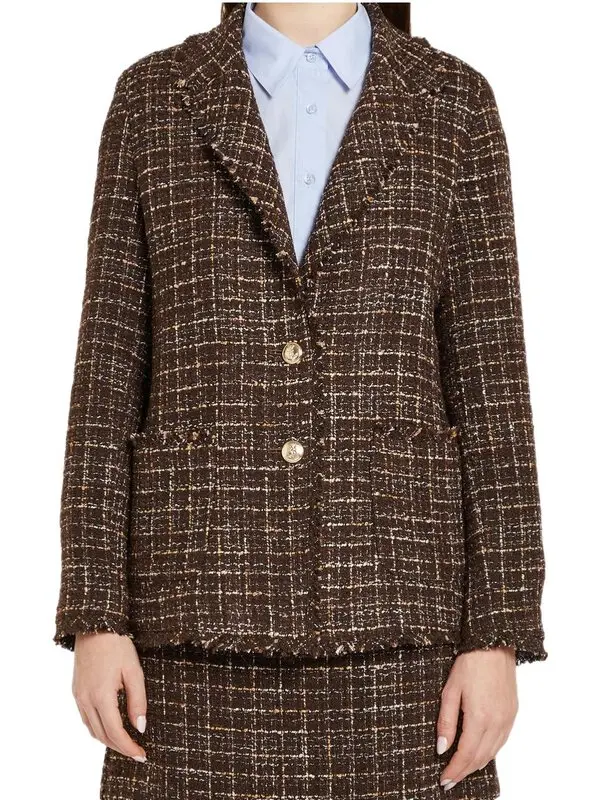 IBLUES Single-breasted Blazer With Frayed Edges - Multicolor
