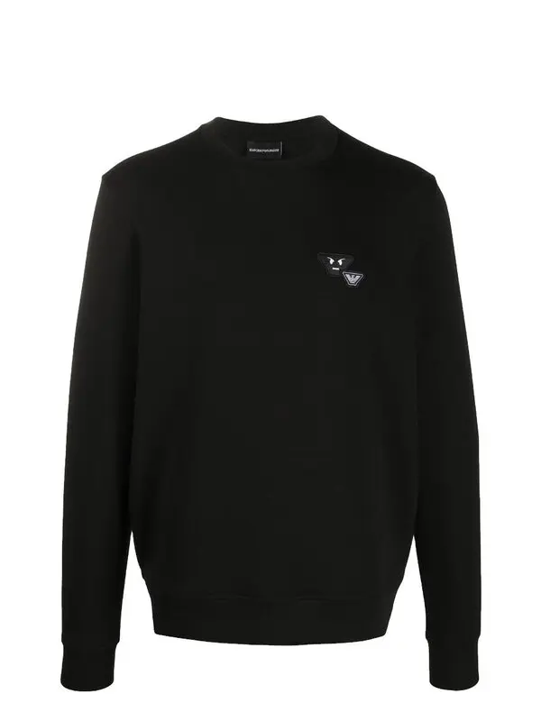 Emporio Armani Logo Patch Sweater - Black