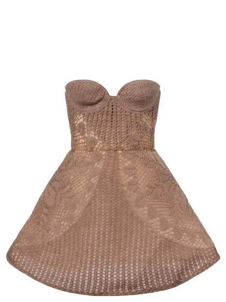 Magda Butrym Crochet Corset Dress - Brown