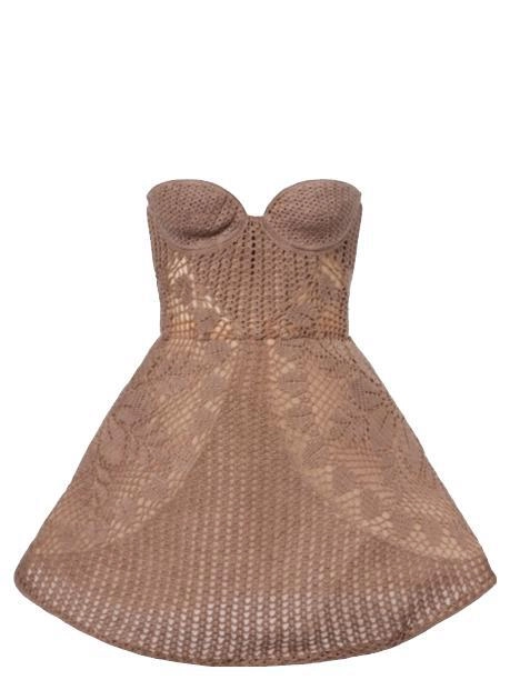 Magda Butrym Crochet Corset Dress - Brown