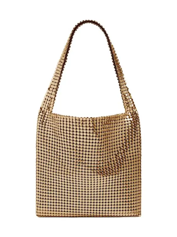 Rabanne Pixel Snap Button Fastened Tote Bag - Nude