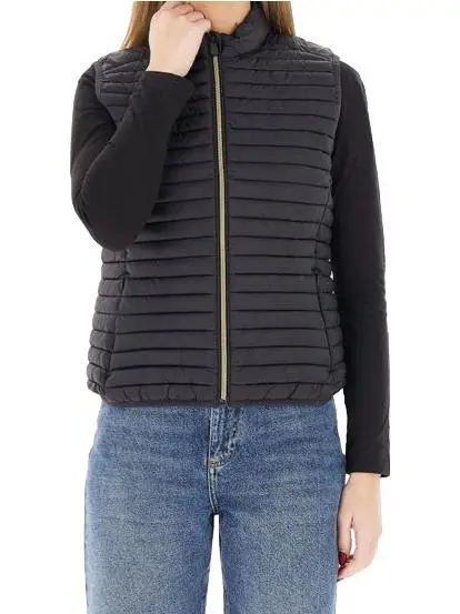 SAVE THE DUCK Sleeveless Zip-up Puffer Vest - Black