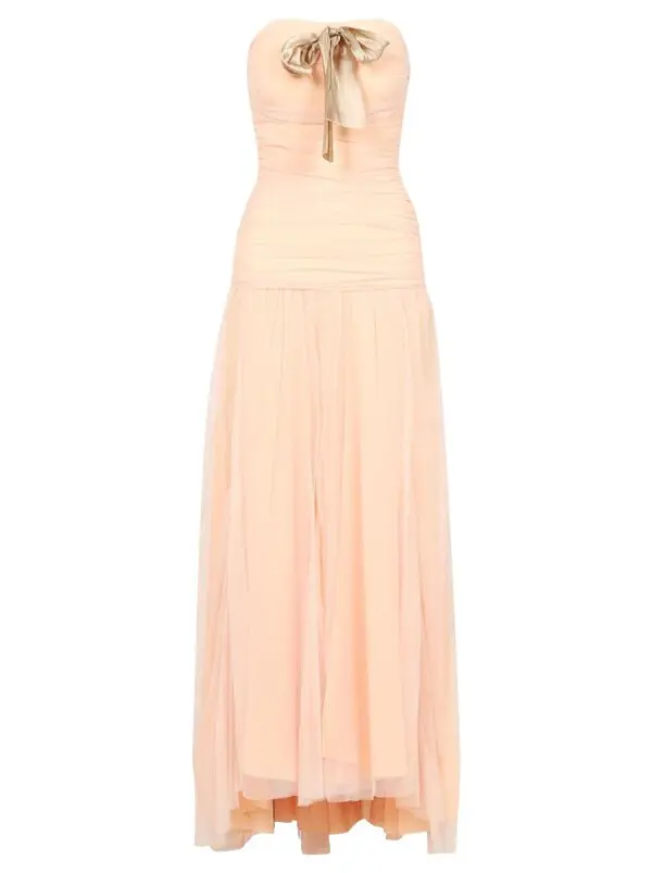 ANIYE BY Strapless Maxi Dress With Bow Detail - Nude