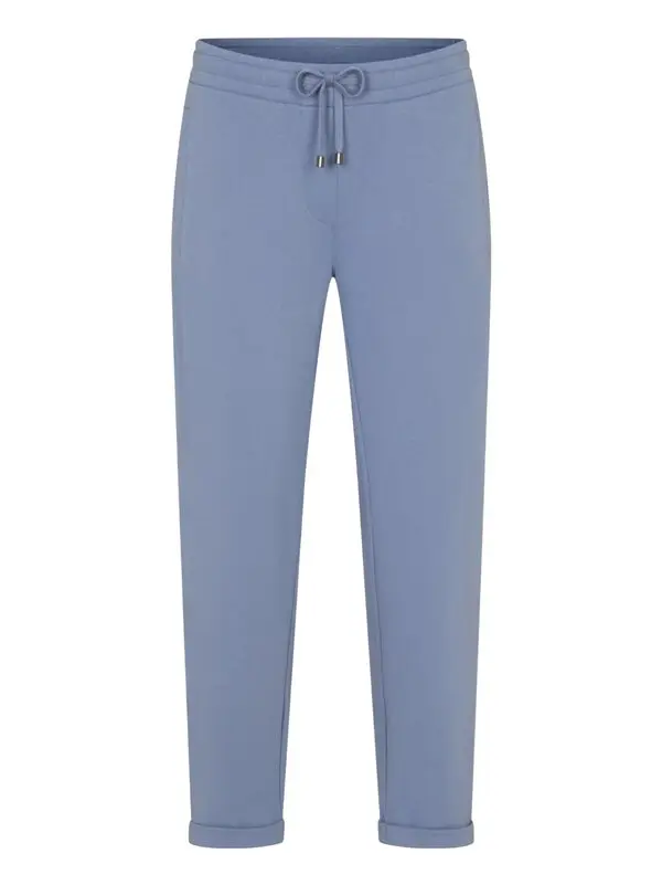 JUVIA Drawstring Waist Casual Pants With Metal-tipped Drawcord And Patch Pockets - Blue