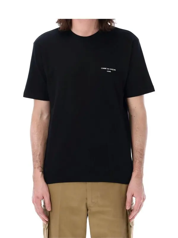 Comme Des Garçons Homme Logo Printed Crewneck T-shirt - Black