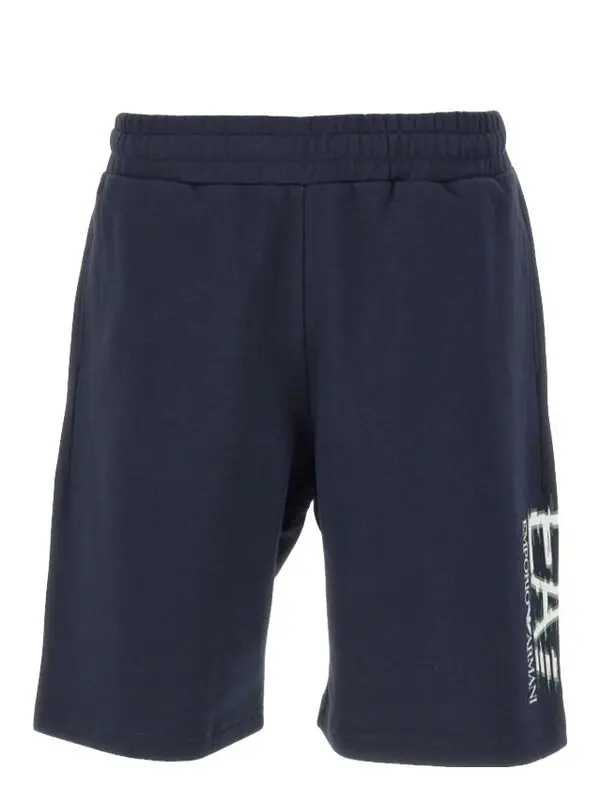 EA7 Logo Drawstring Shorts - Black