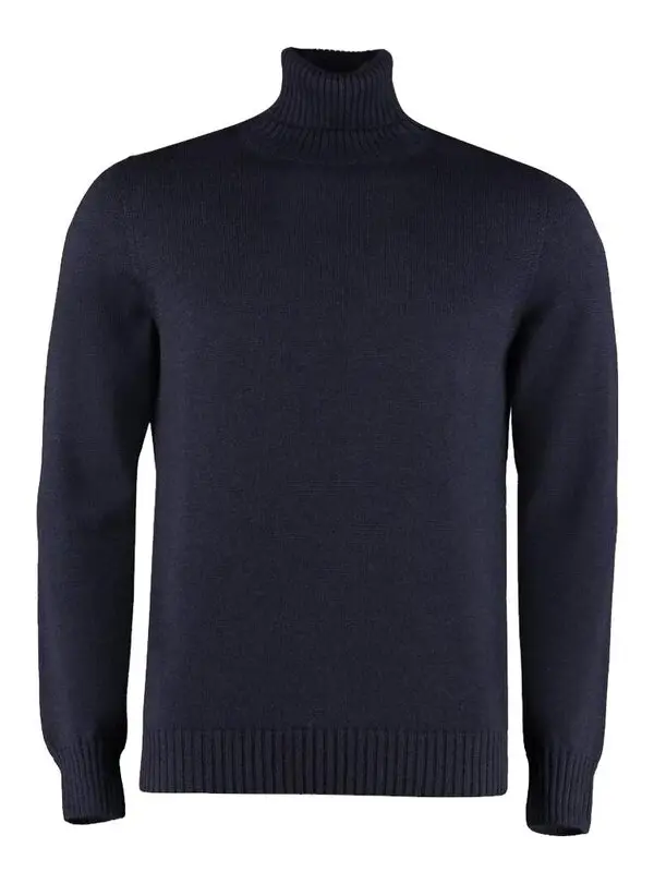 DRUMOHR Ribbed Turtleneck Knitted Sweater - Black