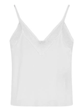 Marella Silk-blend Slip Top With Lace Trim - White