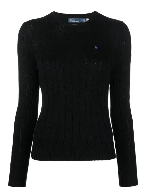 Polo Ralph Lauren Cotton Jumper With Iconic Pony Embroidery - Black