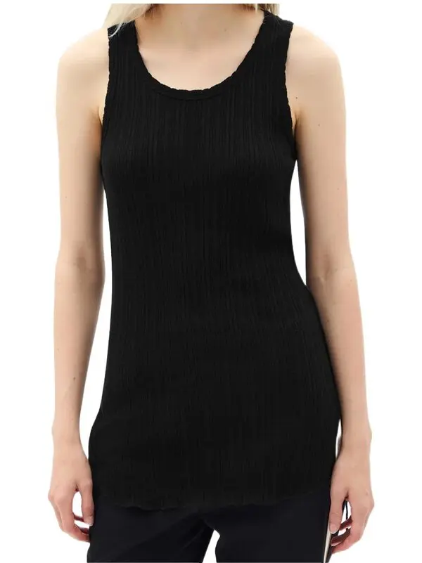 ANN DEMEULEMEESTER Mara Ribbed Tank Top - Black