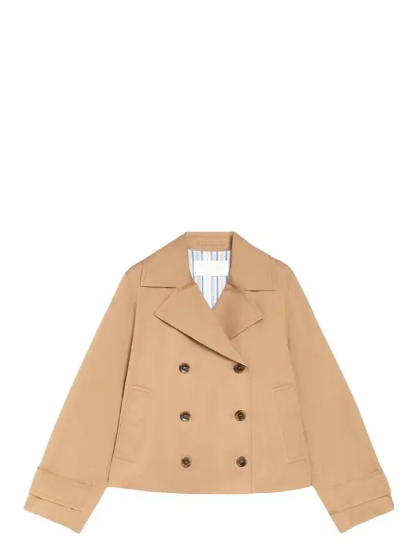 IBLUES Double-breasted Jacket With Classic Collar And Button Details - Camel