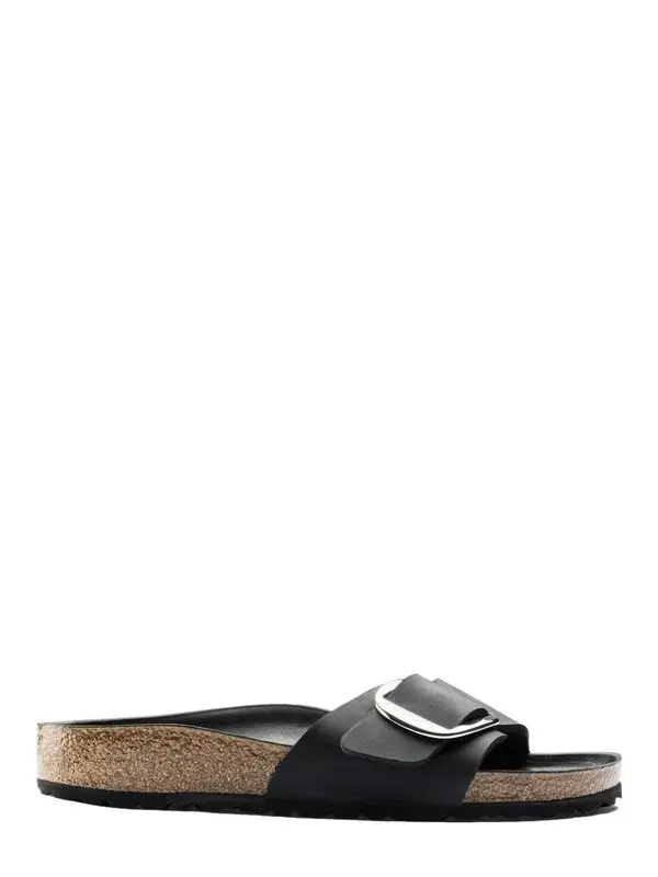 BIRKENSTOCK Madrid Big Buckle Open Toe Flat Sandals - Black