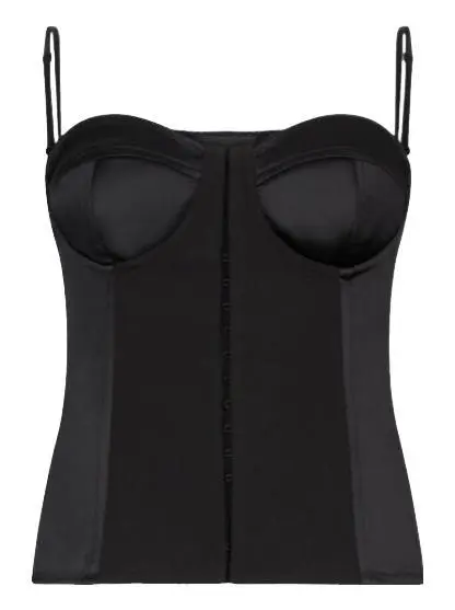 Liu Jo Bustier Top With Adjustable Straps And Front Clasp - Black