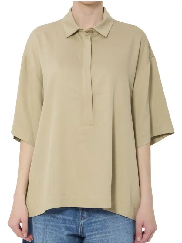 THE FRANKIE SHOP Eda Short-sleeve Polo Shirt - Nude