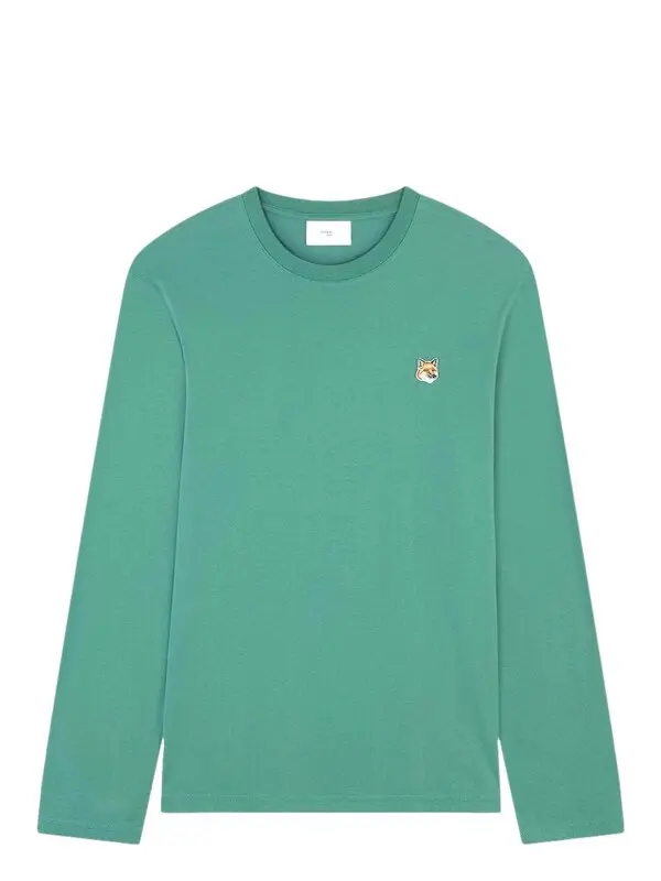 Maison Kitsuné Fox Head Patch Long-sleeved T-shirt - Blue