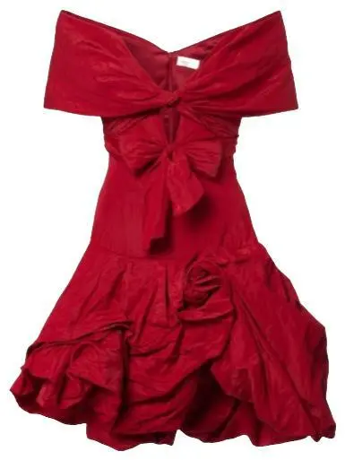Magda Butrym Off-shoulder Sculptural Taffeta Minidress - Red