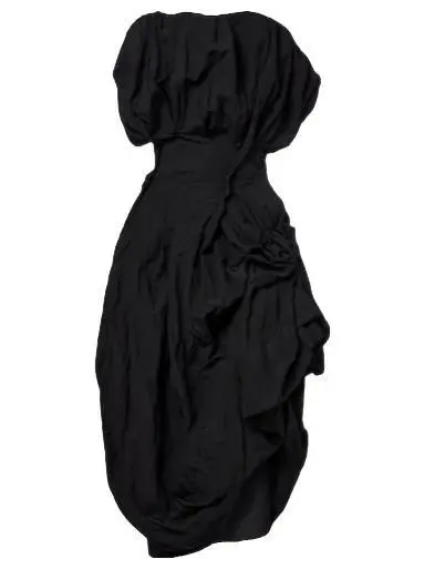 Magda Butrym Draped Cotton-blend Cocktail Dress - Black