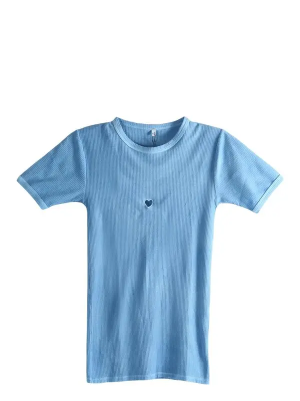BASERANGE Heart Detail T-shirt - Blue