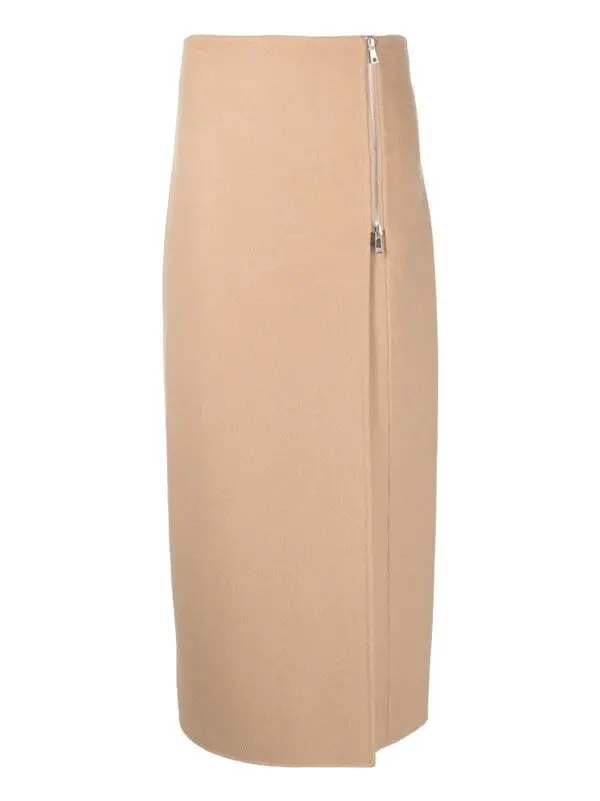 P.a.r.o.s.h Zip-up Wool Skirt - Nude