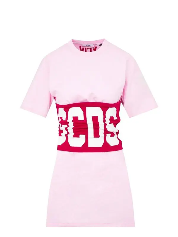 Gcds Logo-print T-shirt Dress - Pink