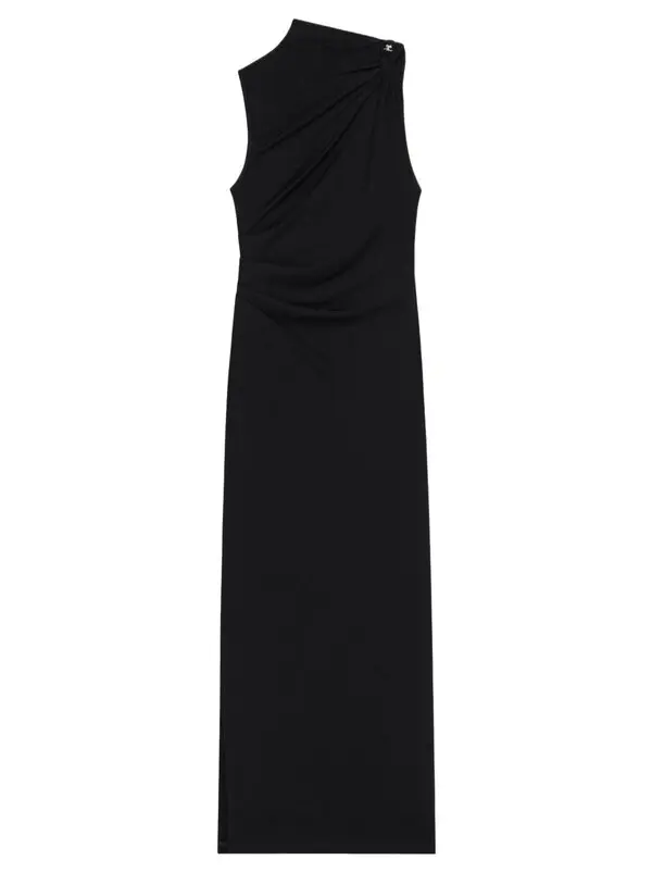 COURREGES Sleeveless Draped Maxi Dress With Silver Ac Logo - Js0145