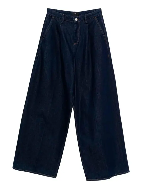 7 For All Mankind Wide-leg Jeans - Black