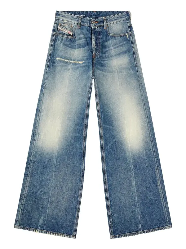 DIESEL® 1996 D-sire Wide-leg Distressed Jeans - Mid Blue