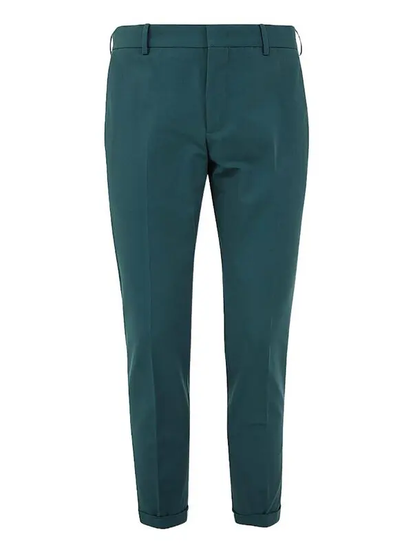 PT TORINO Contrasting-cuff Straight-leg Trousers - Blue