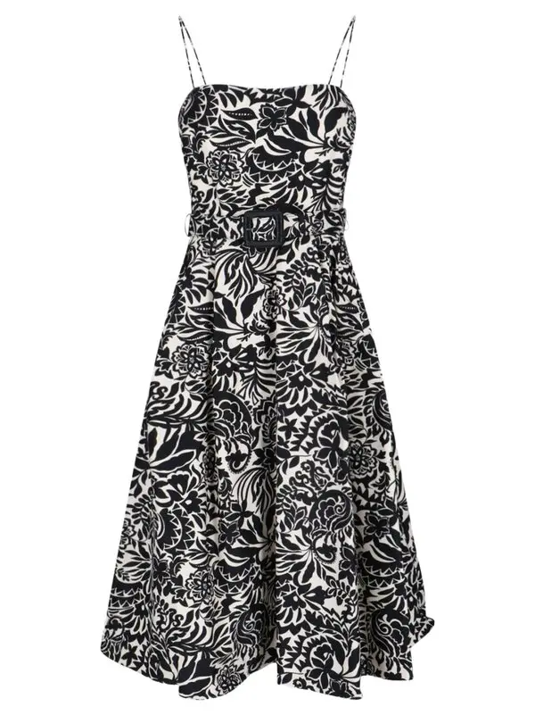 Polo Ralph Lauren Floral Printed Midi Slip Dress - Black