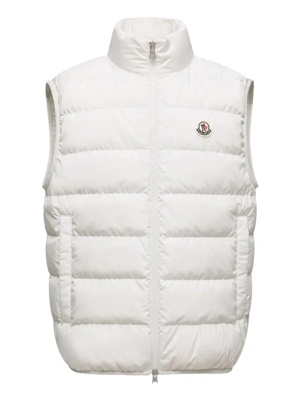 Moncler Contrín Logo Patch Sleeveless Gilet - White