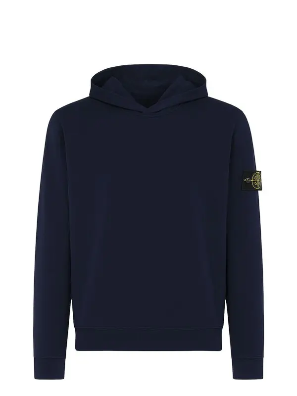 Stone Island Long-sleeved Knitted Pullover With Hood - Blue
