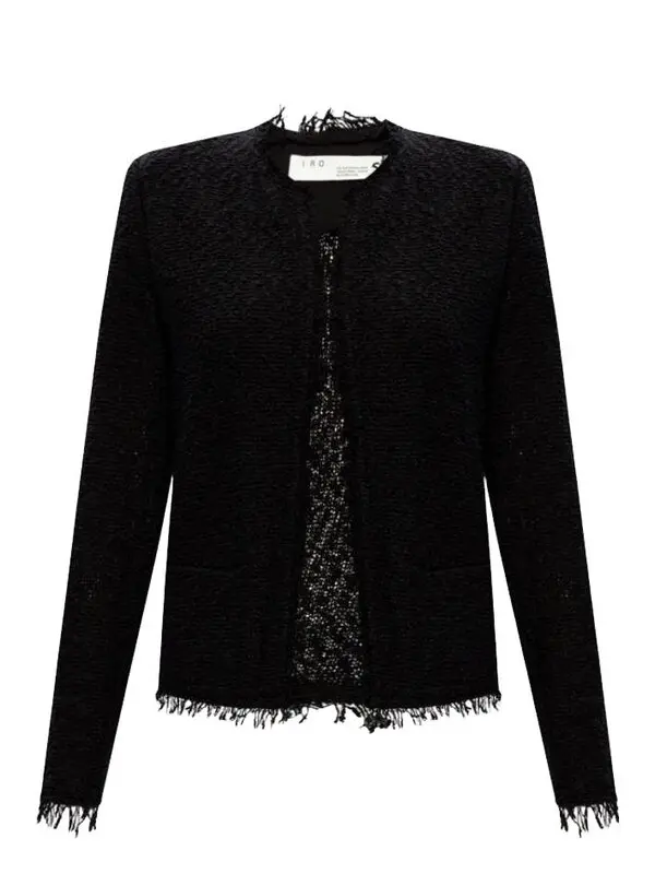 IRO PARIS Round Neck Cardigan With Polished Edges - Black