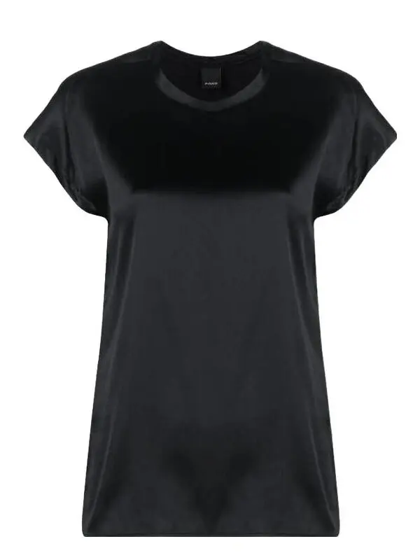 Pinko Crewneck Satin T-shirt - Black