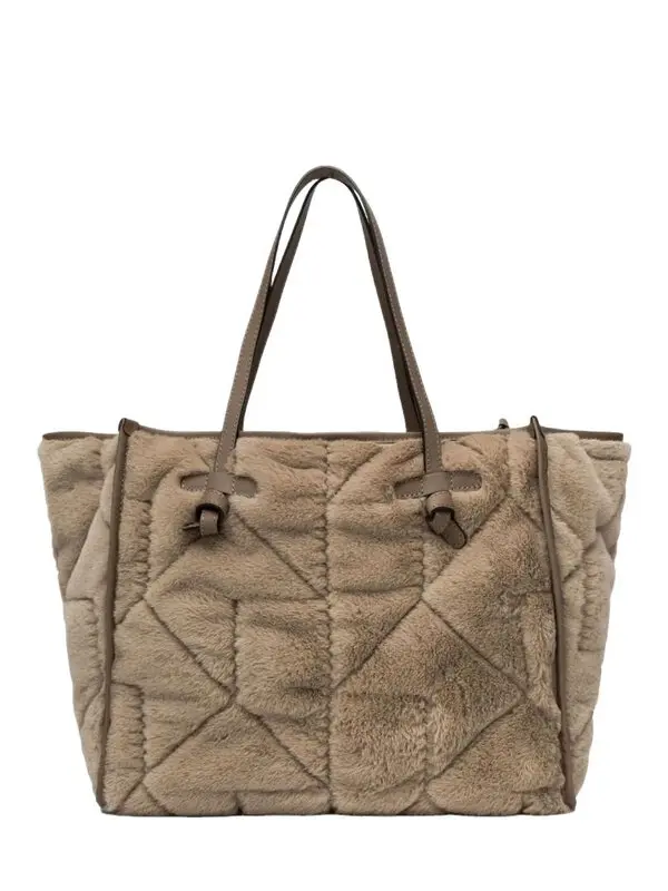 GIANNI CHIARINI Quilted Tote Bag With Removable Clutch - Brown