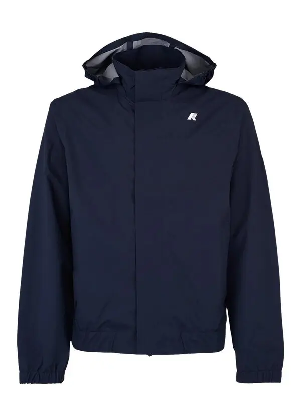 K-WAY Waterproof Hooded Jacket With Breathable Insulating Membrane - Blue