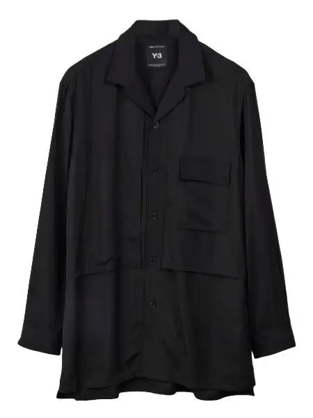 Y3 Button-up Twill Shirt - Black