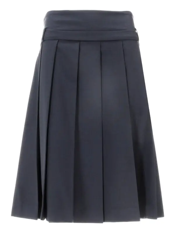 Vivetta Pleated Midi Skirt With Belt Loop - Black