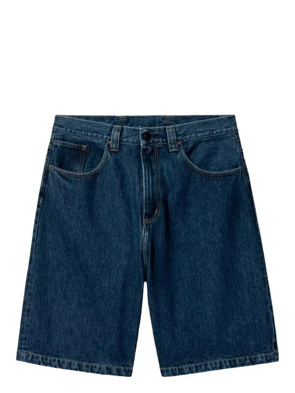 Carhartt Work In Progress Logo Patch Denim Shorts - Blue