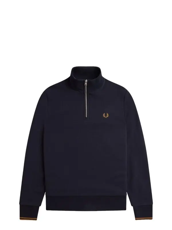 Fred Perry Zip Neck Sweatshirt - Black