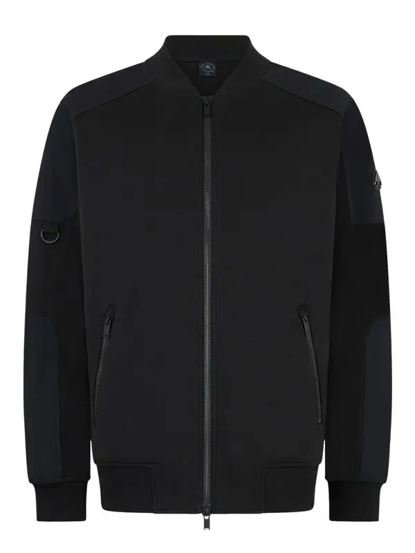 Moose Knuckles Logo-patch Zip-up Bomber Jacket - Black