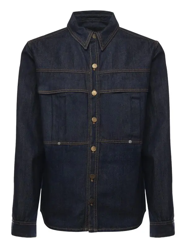 GIULIANO GALIANO Matt Denim Shirt - Blue