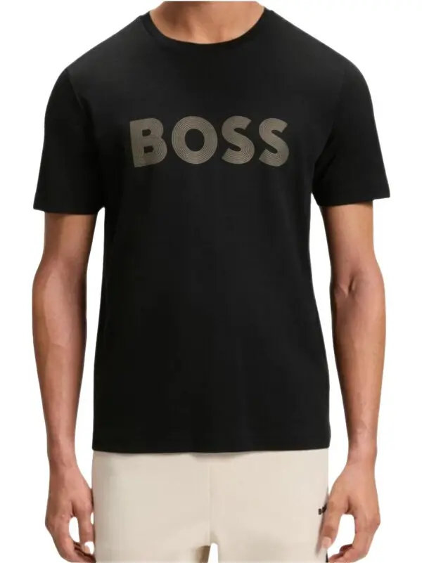 Hugo Boss Logo Detailed Crewneck T-shirt - Black