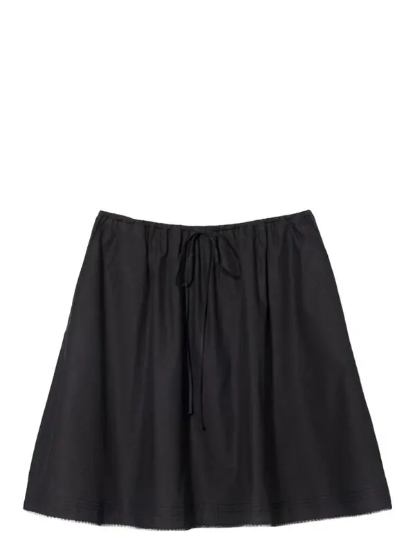 DUNST Lace-trimmed Drawstring Midi Skirt - Black